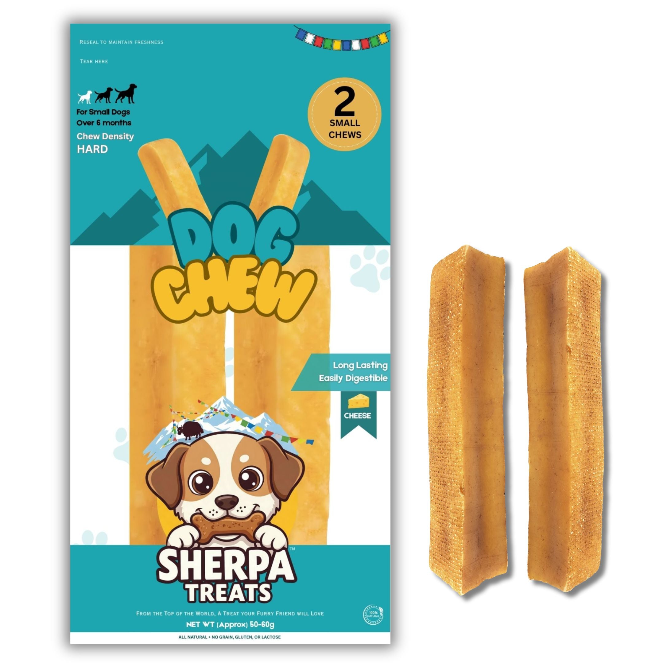Sherpa Treats - Sherpa Dog Chew 100% 2 Natural Cheese Stick Approx 60